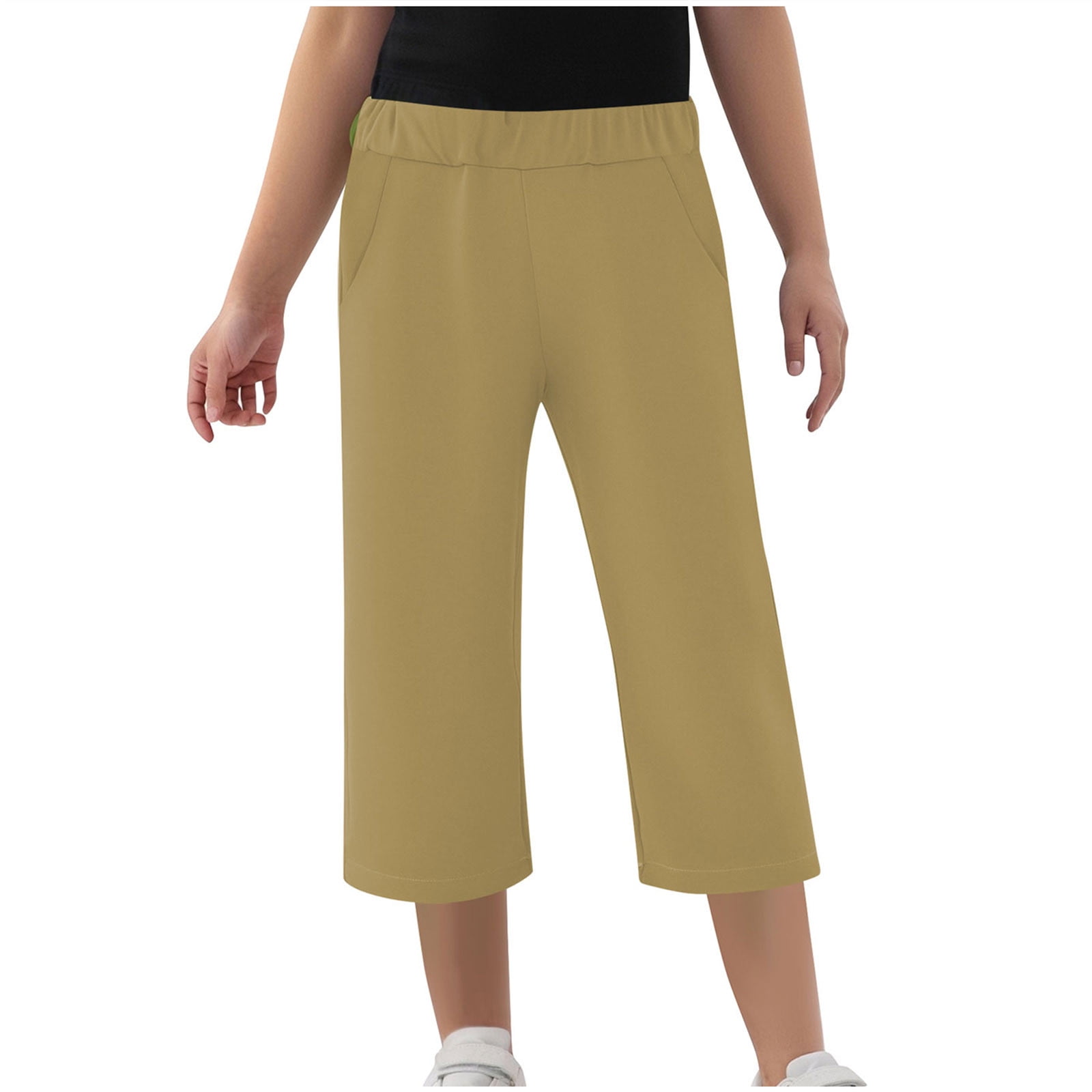 Ahabrexf Kids Pants Unisex Casual Pants With Elastic Waist Breathable ...