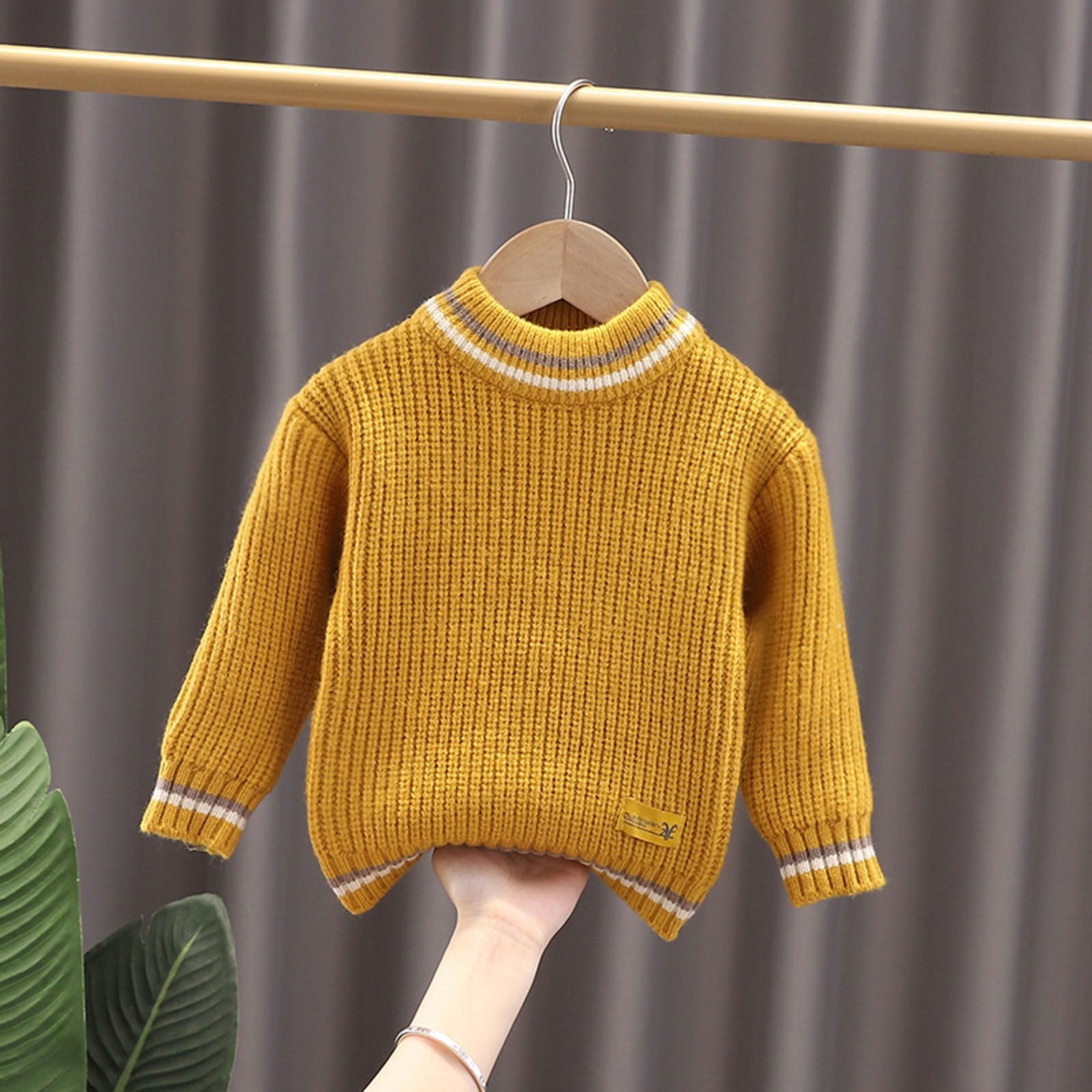 Ahabrexf Kids Sweaters Boy's,Kids Solid Knit Sweater Round Neck Flip ...