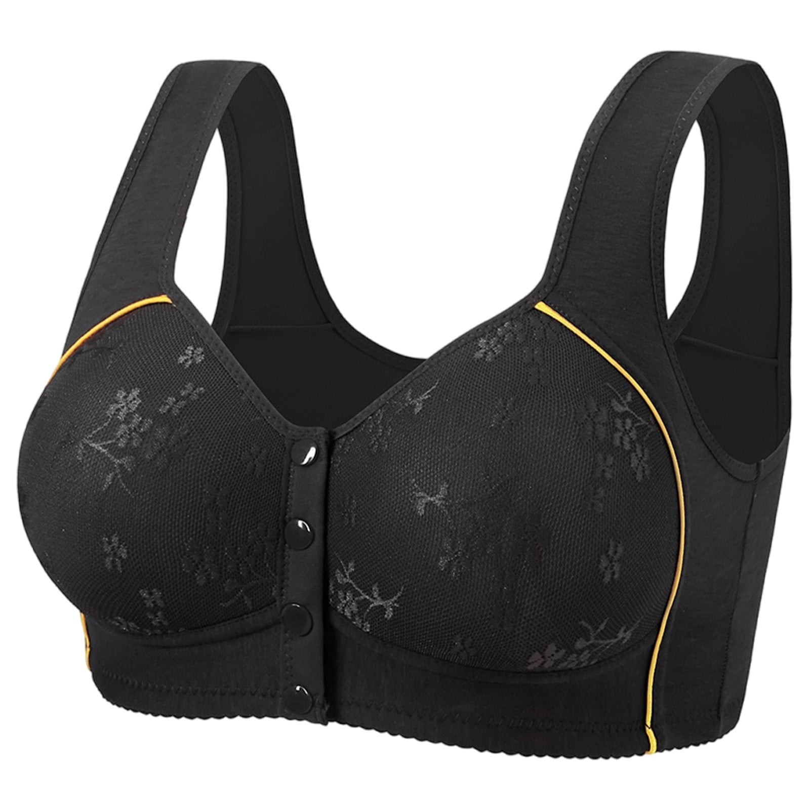 Ahabrexf Women's Wireless Bra Gathered Thin Cup Adjustable Lace ...