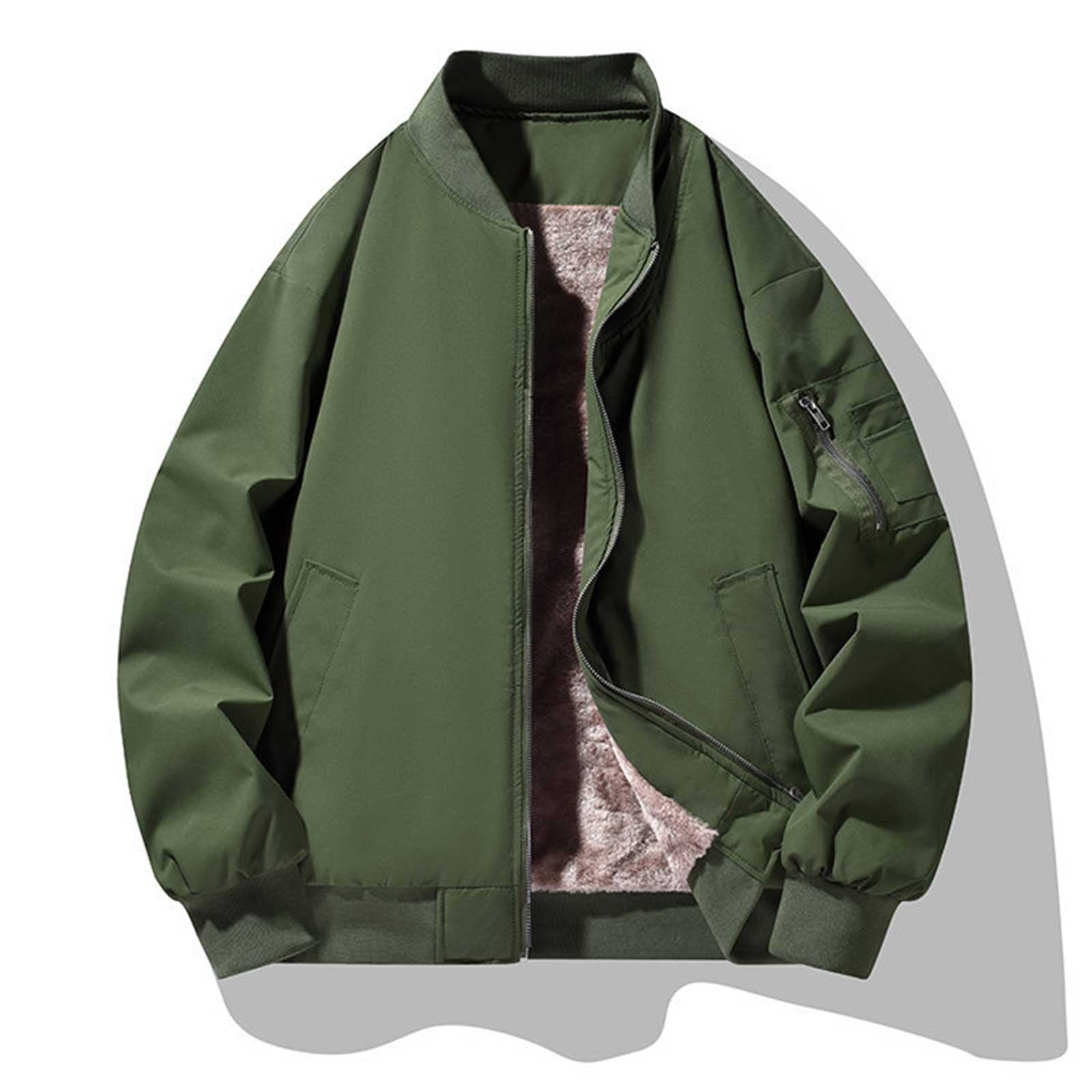Ahabrexf Jackets for Men Long Coat Men Man Leisure Solid Color Pocket ...