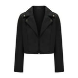 Ahabrexf Long Coats for Women,Lady's Turn Down Collar Blouse Long ...