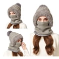 Ahabrexf Masks for Women,3-in-1 Knitted Hat with Scarf and Mask for ...