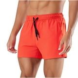 Ahabrexf Men Drawstring Athletic Shorts Running Gym Training Workout ...