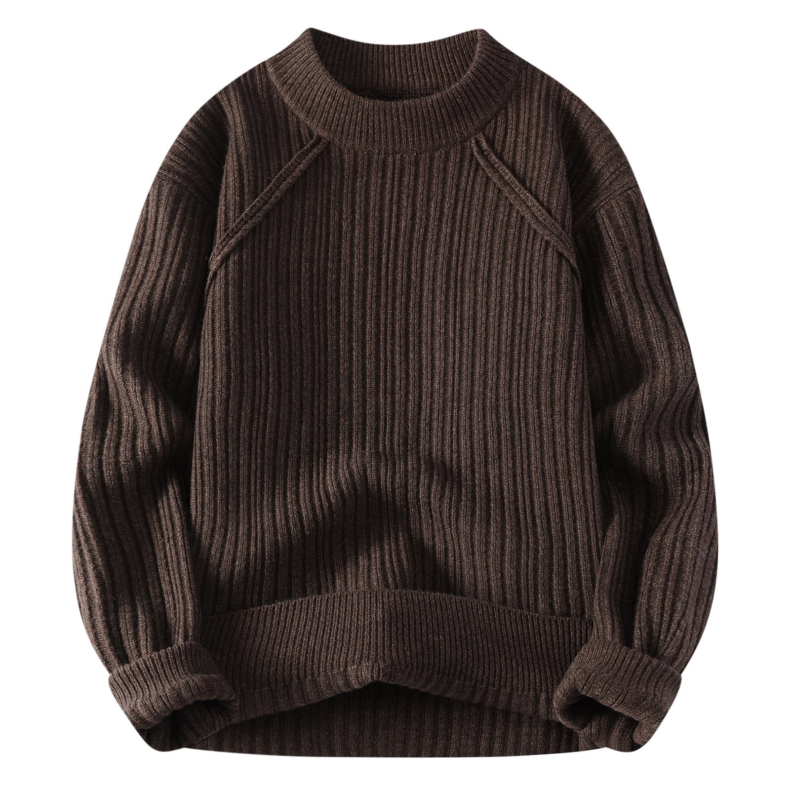 Ahabrexf Mens Sweaters Fashion Men's Casual Knitted Sweaters Solid ...