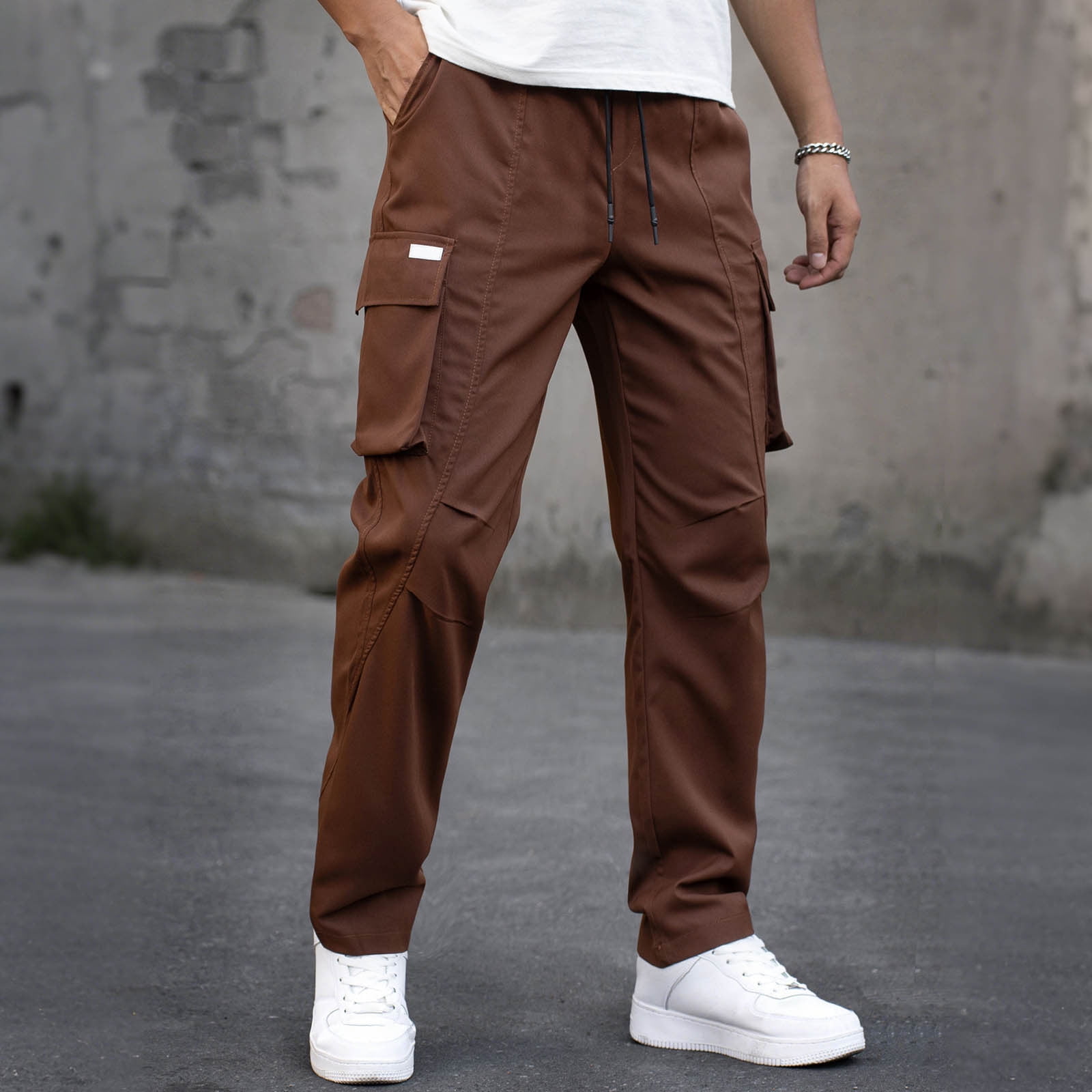 Ahabrexf Men's Casual Pants, Durable All-Season Trousers with Multiple ...