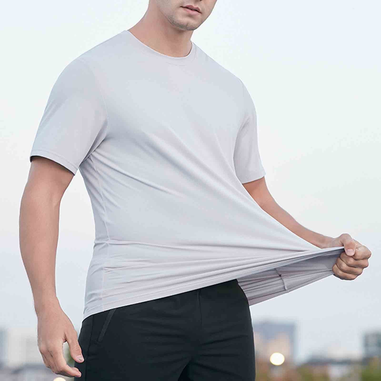 Ahabrexf Men's Casual Short Sleeve Blouse, Loose-Fitting Breathable Tee ...