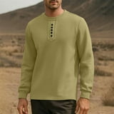 Ahabrexf Men's Classic Hue Long Sleeved Round Neck Toasty Plush Lining ...