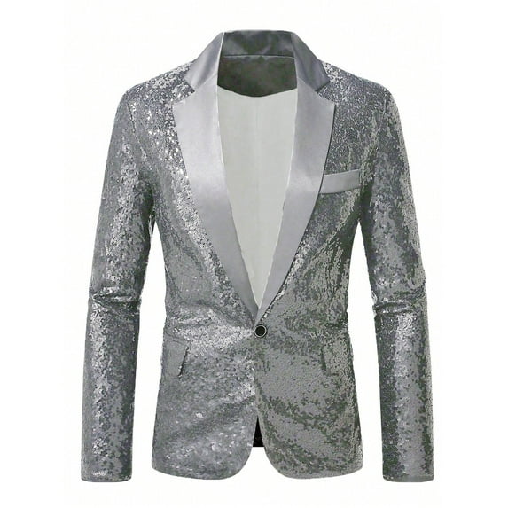 Ahabrexf Men's Dance Suit Sequin Colorful Performance Stage Jacket ...