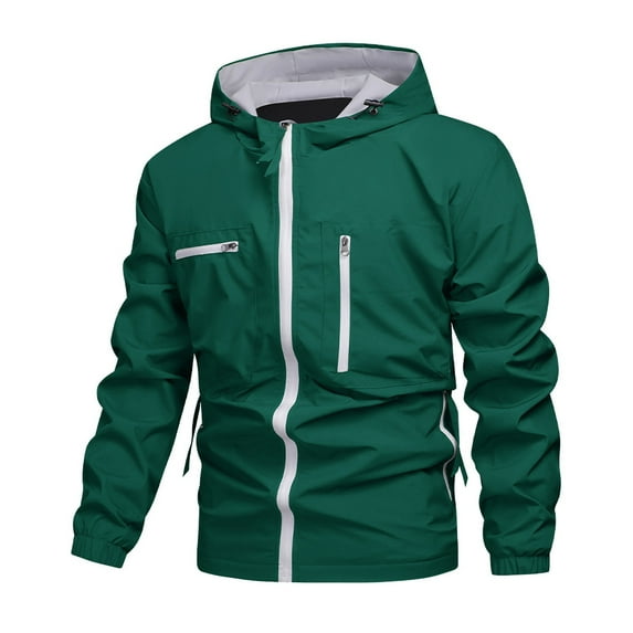 Ahabrexf Men's Jackets Casual,Men's Hoodie Jacket Contrast Outdoor ...