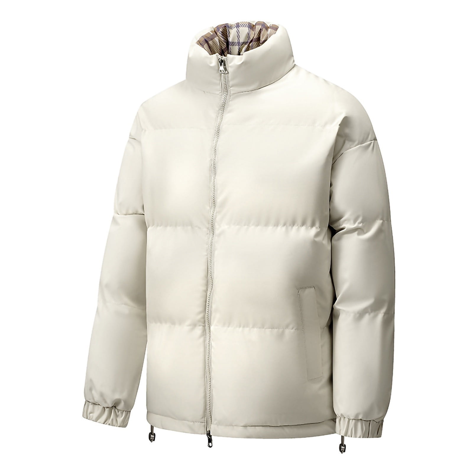 Ahabrexf Men's Jackets for Winter,Casual Solid Color Warm Stand up ...