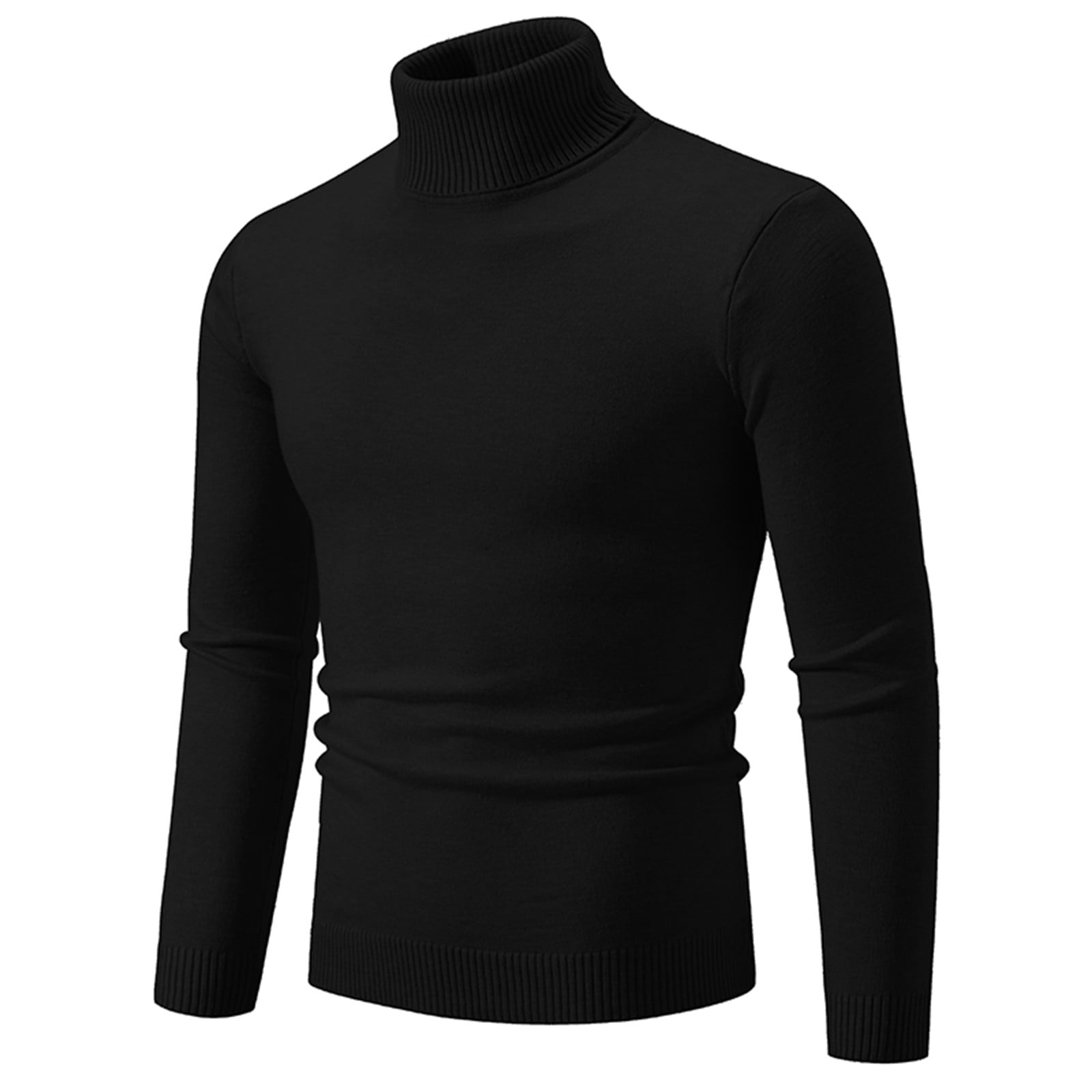 Ahabrexf Coats for Men, Vintage Round Neck Turtleneck Solid Color ...