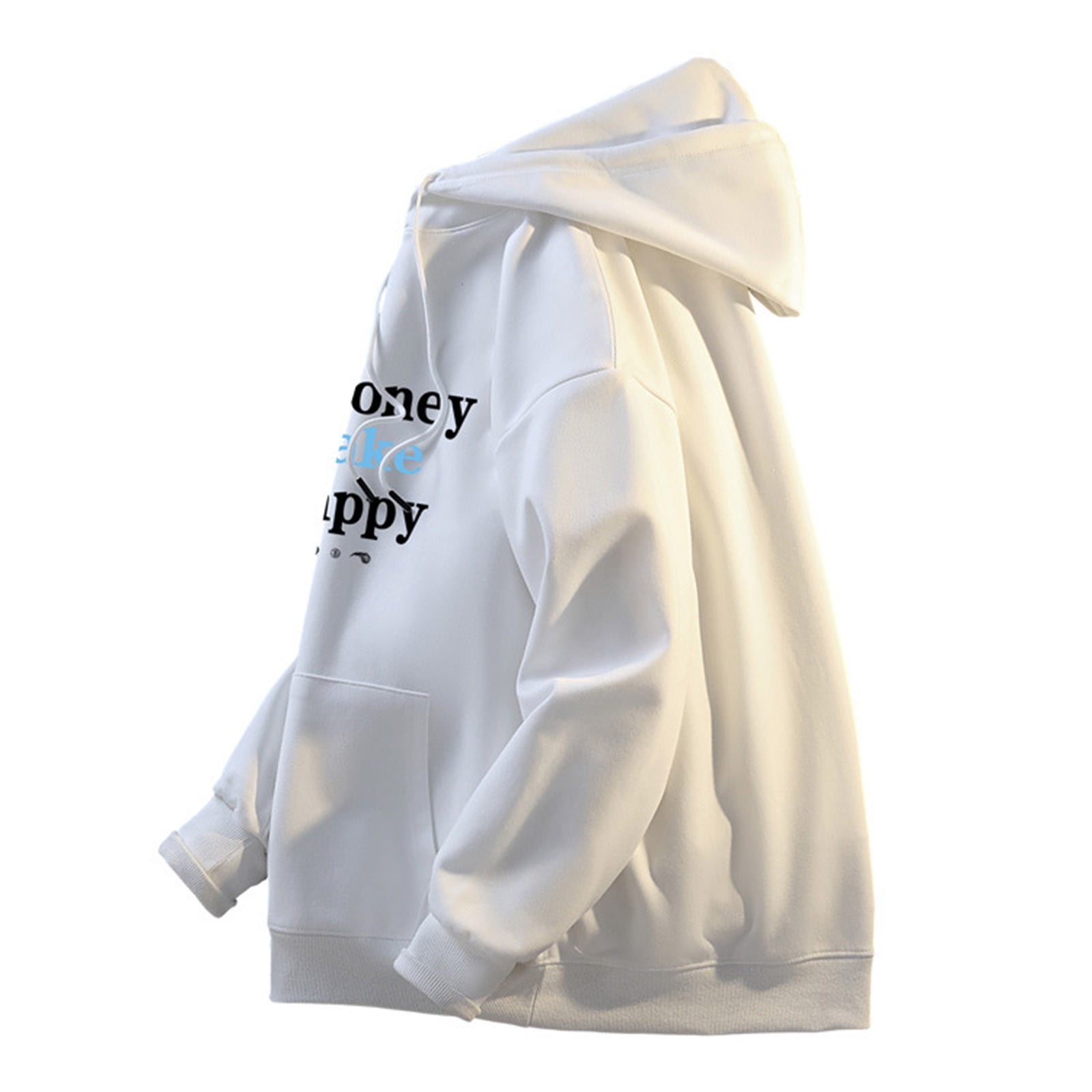 Ahabrexf Sweatshirts for Men, Laid Back Long Sleeve Hood Drawstring ...