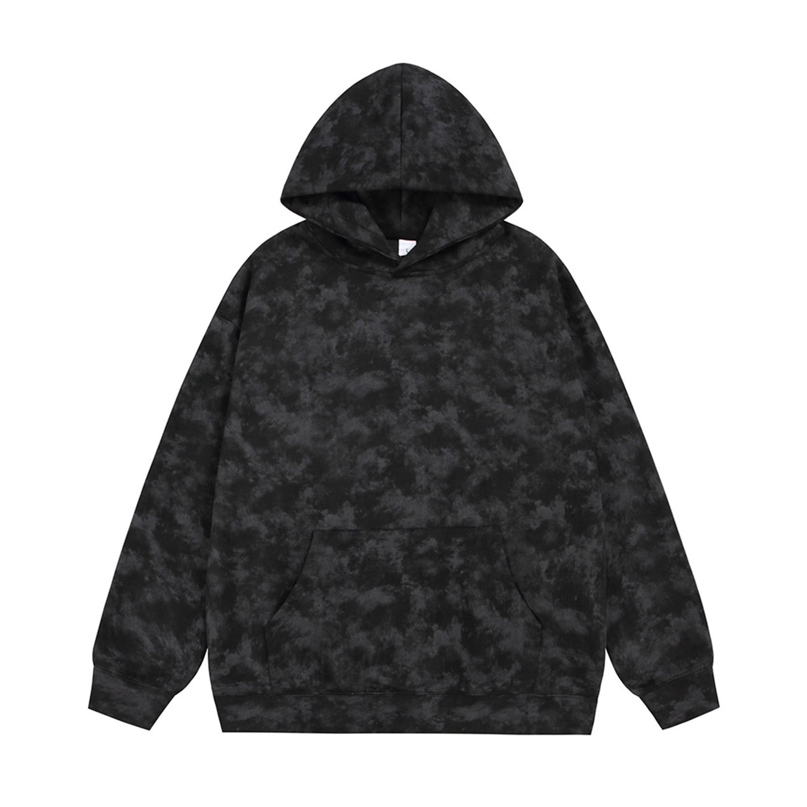 Ahabrexf Men's Laid-Back and Fashionable Single-Tone Pattern Long ...