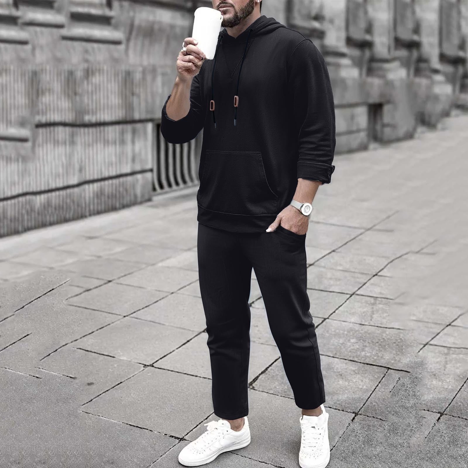 Ahabrexf Cardigan Sweaters for Men, Pocket Hooded Long Sleeve Shirt and ...