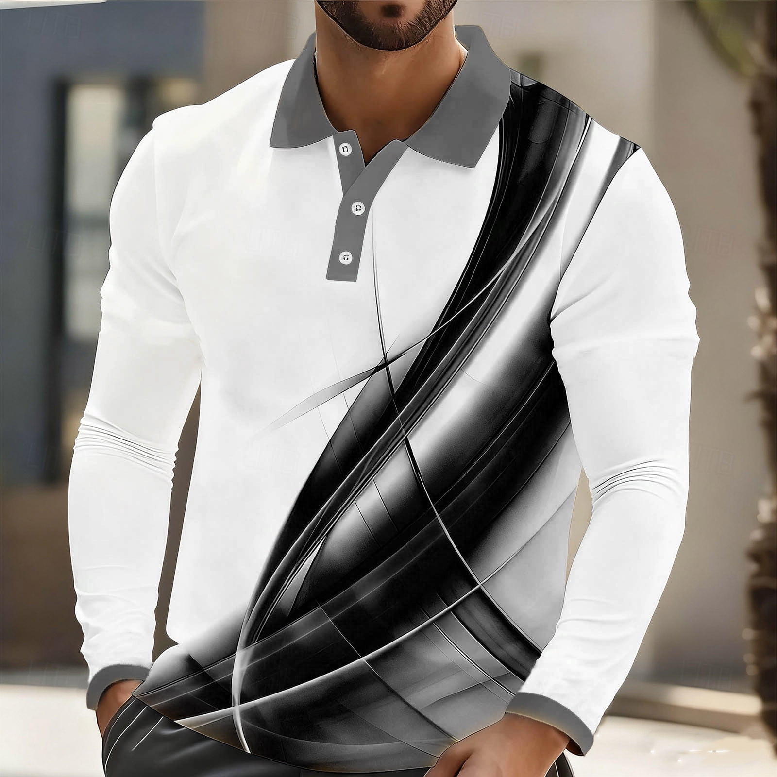 Ahabrexf Men's Shirts Casual,Men's Printed Collar Shirt Long Sleeve ...