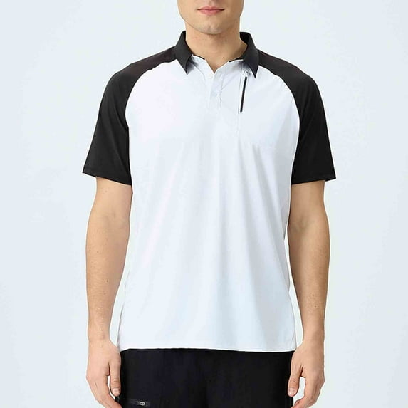 Ahabrexf Men's Short Sleeve Shirts, Active Men's Casual Patchwork ...