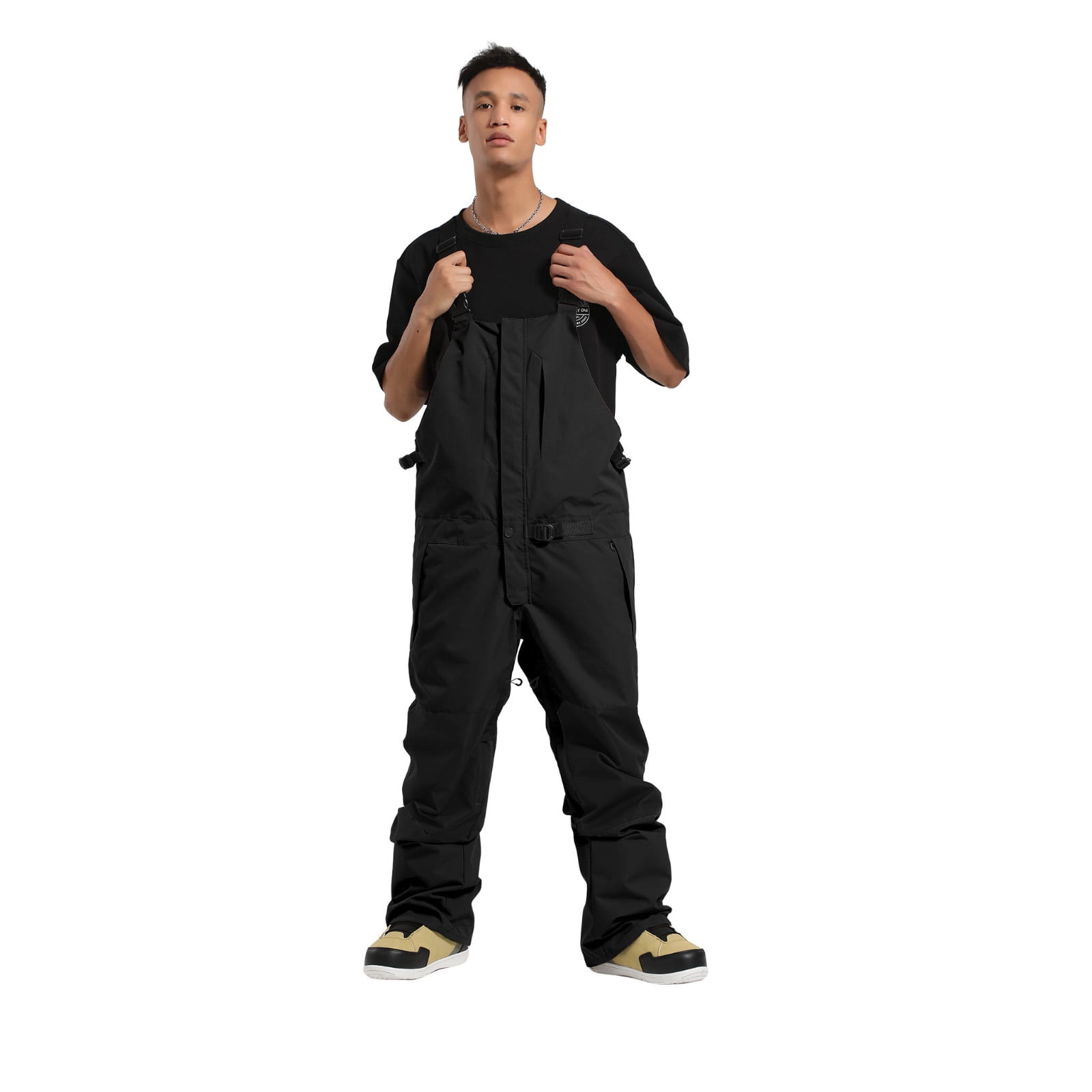 Ahabrexf Men's Ski Overalls Board Loose Waterproof Breathable Warm Wear ...