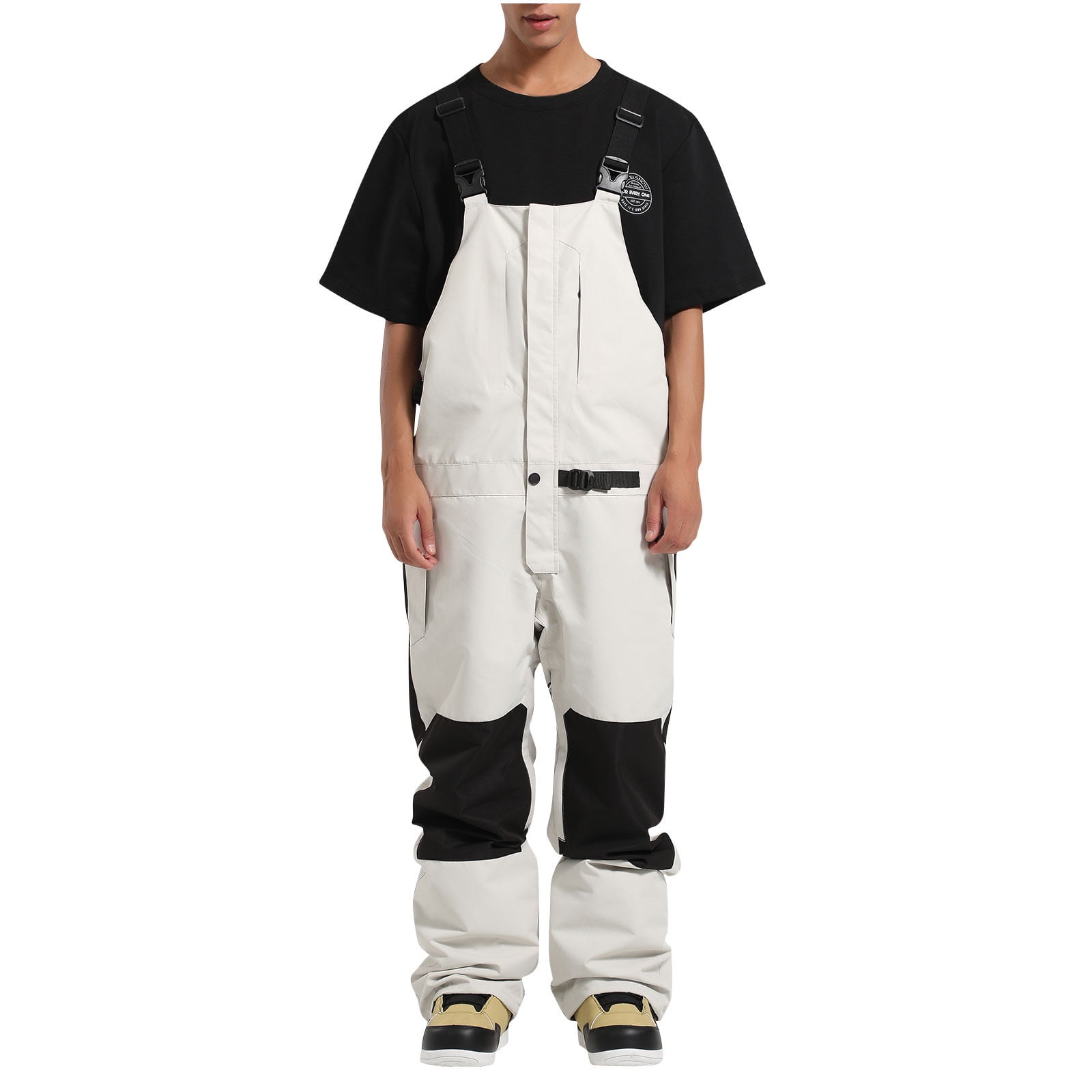 Ahabrexf Men's Ski Overalls Board Loose Waterproof Breathable Warm Wear ...