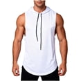 Ahabrexf Men's Sleeveless Hoodie Tank Top Athletic Workout Shirts Quick ...