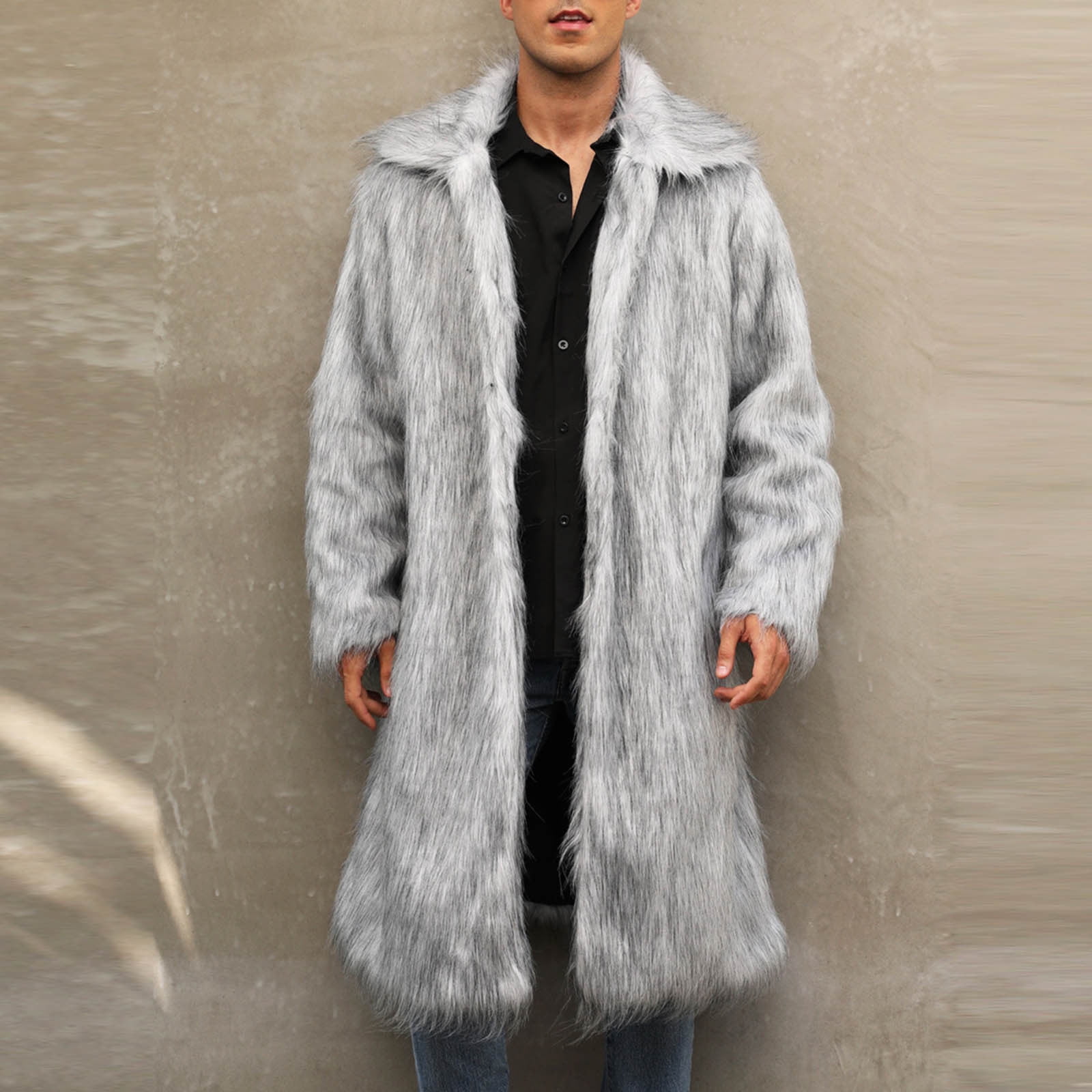 Ahabrexf Mens Winter Coats Men's Winter Fleece Coat Style Long Sleeve ...