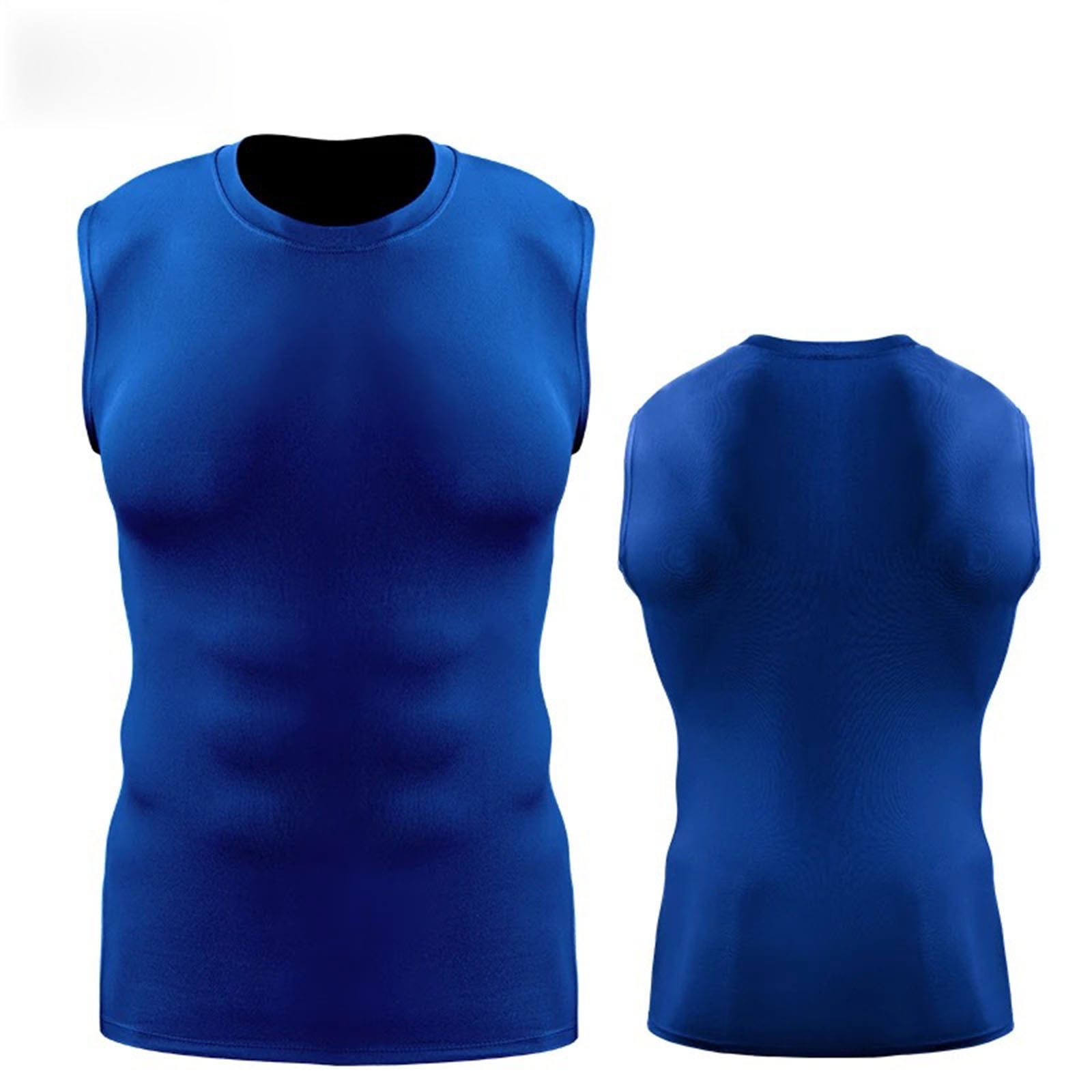 Ahabrexf Mens Base Layer, Solid Sleeveless Athletic Shirt for Fitness ...