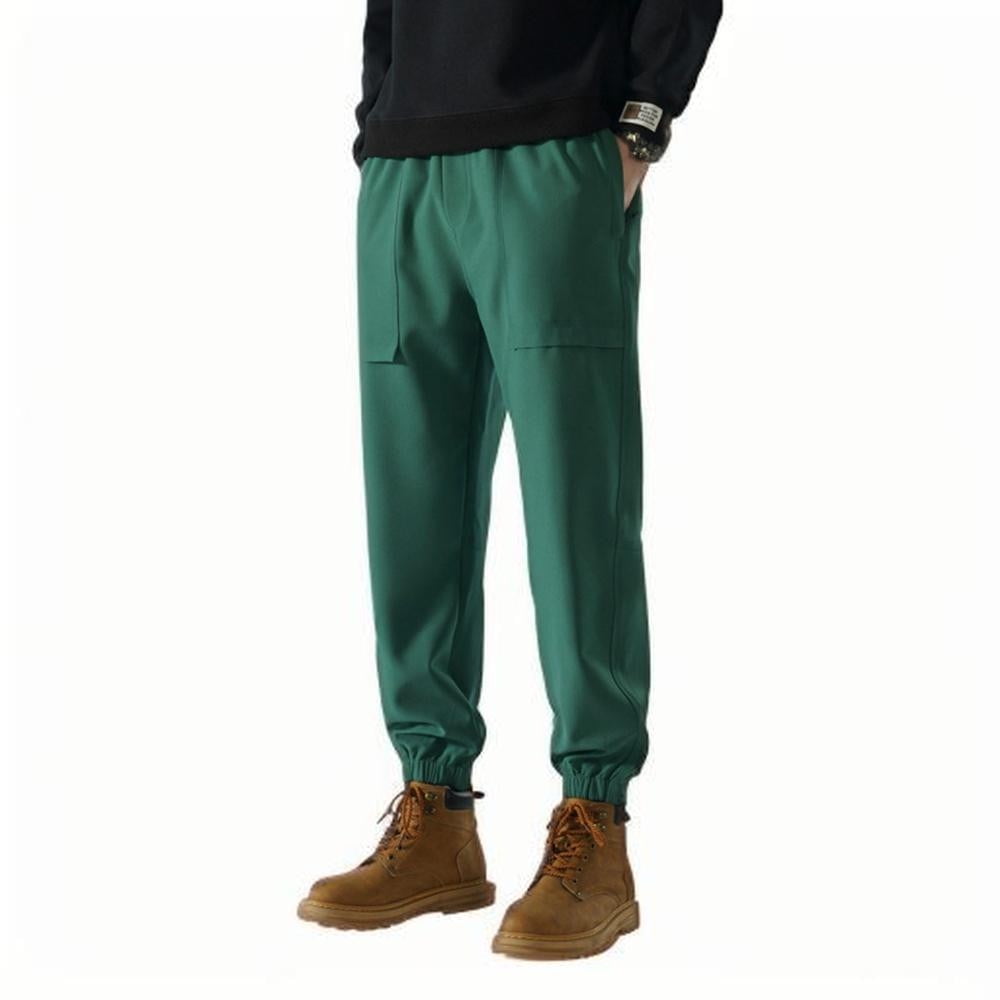 Ahabrexf Pants for Men Mens Cargo Pants Man Solid Color Parsnip Soft ...