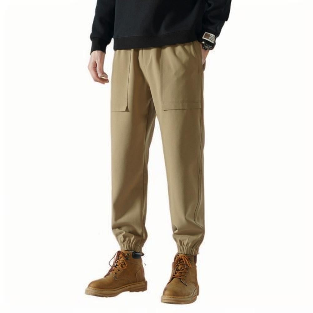 Ahabrexf Pants for Men Mens Cargo Pants Man Solid Color Parsnip Soft ...