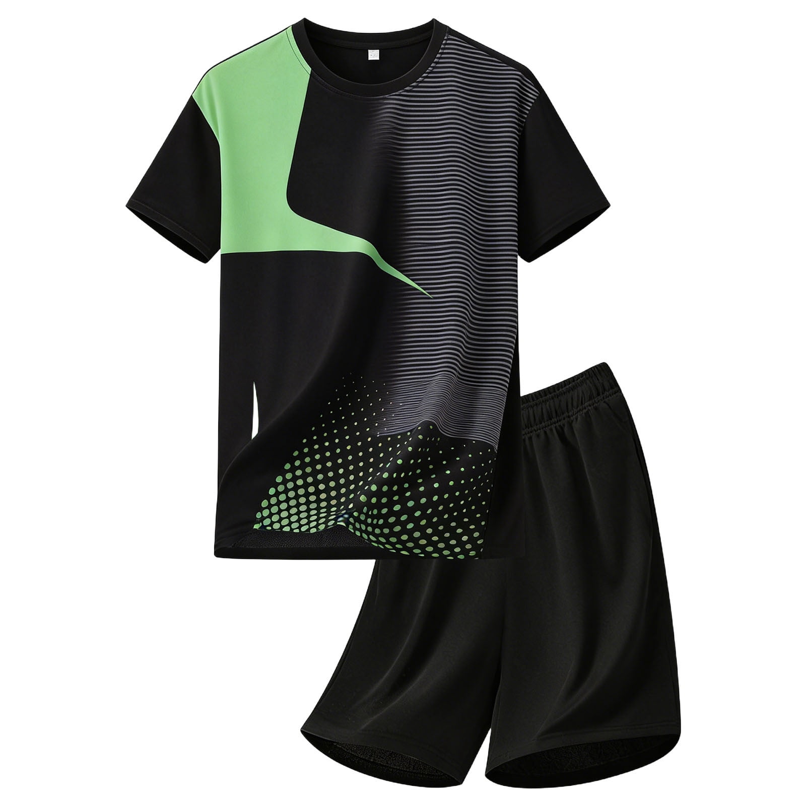 Ahabrexf Mens Jogging Suits Sets Mesh Breathable Short Sleeve Top and ...