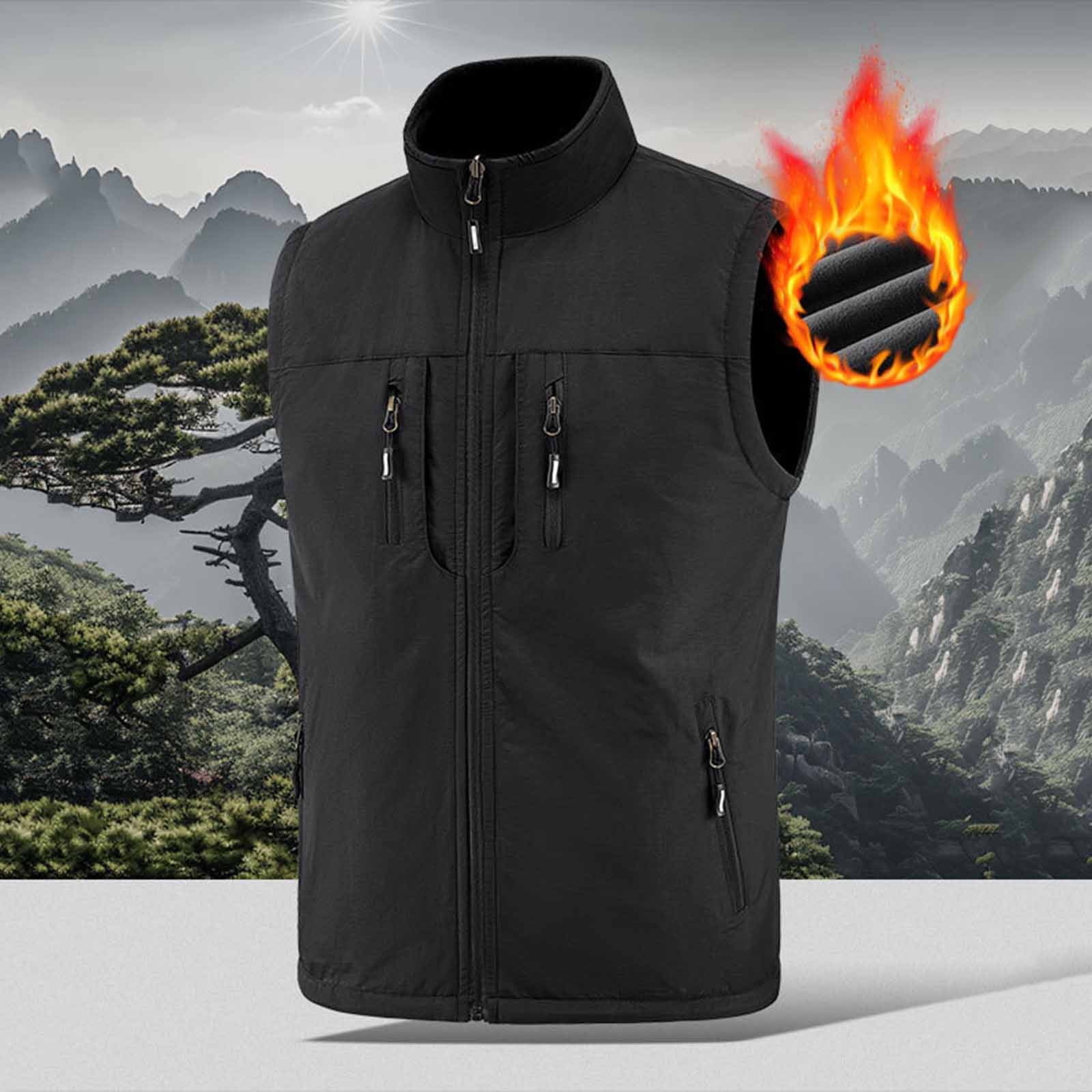 Ahabrexf Jean Vest Men Travel Vest for Men Denim Sleeveless Jacket ...