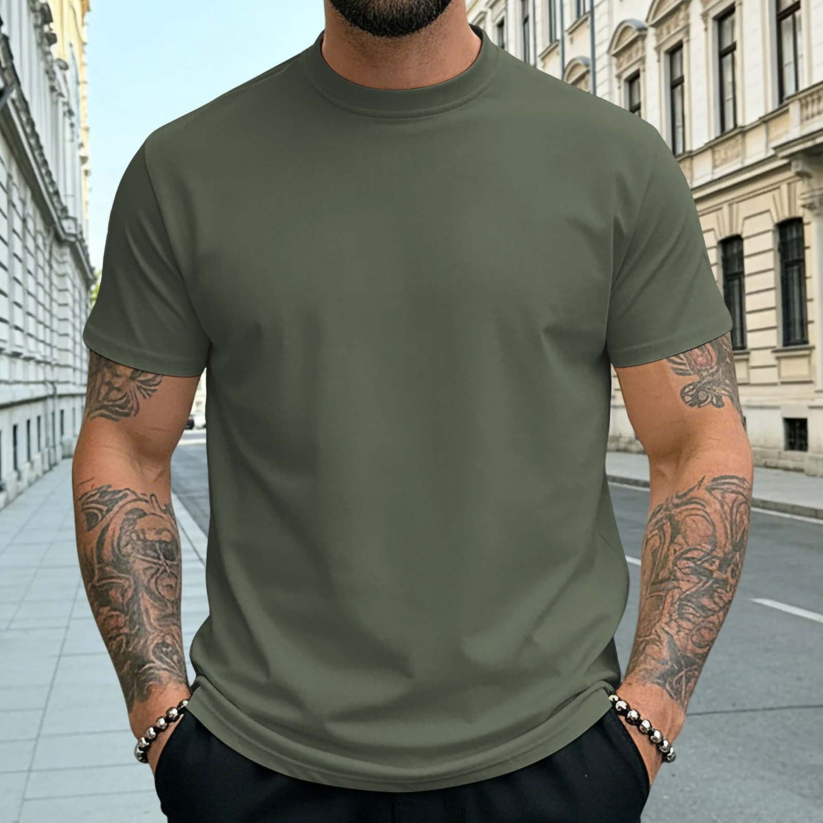 Ahabrexf Mens Top Coat, Performance Short Sleeve Shirt with Moisture ...