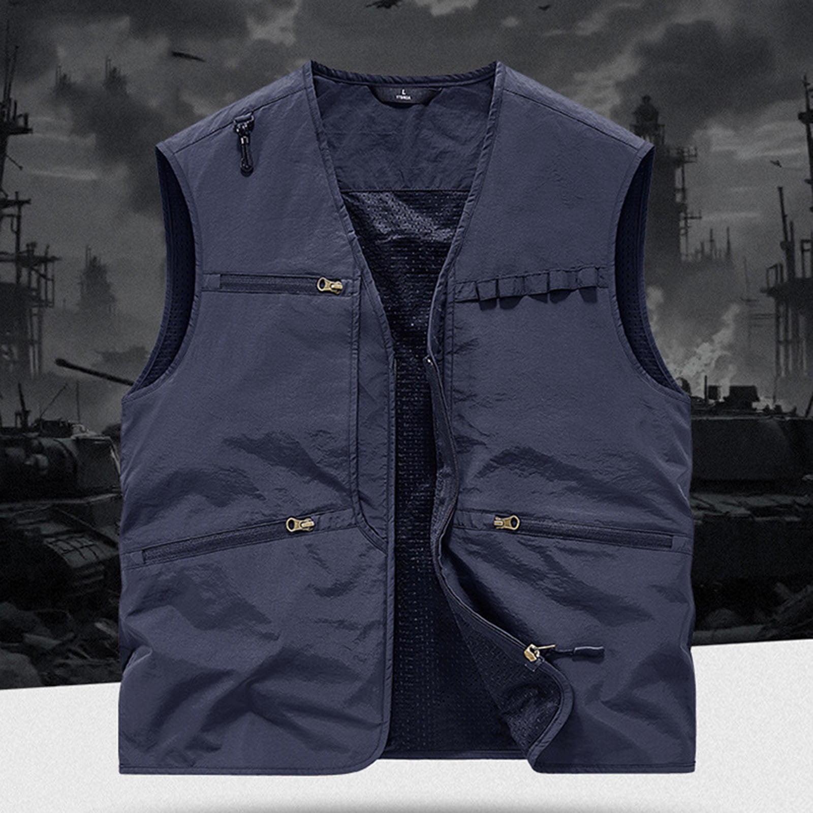 Ahabrexf Mens Vests, Casual Solid Color Sleeveless Top with Lapel and ...