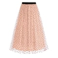 Ahabrexf Midi Skirt Polka Dot Mesh Flowy Lightweight A-Line Fish Hem ...