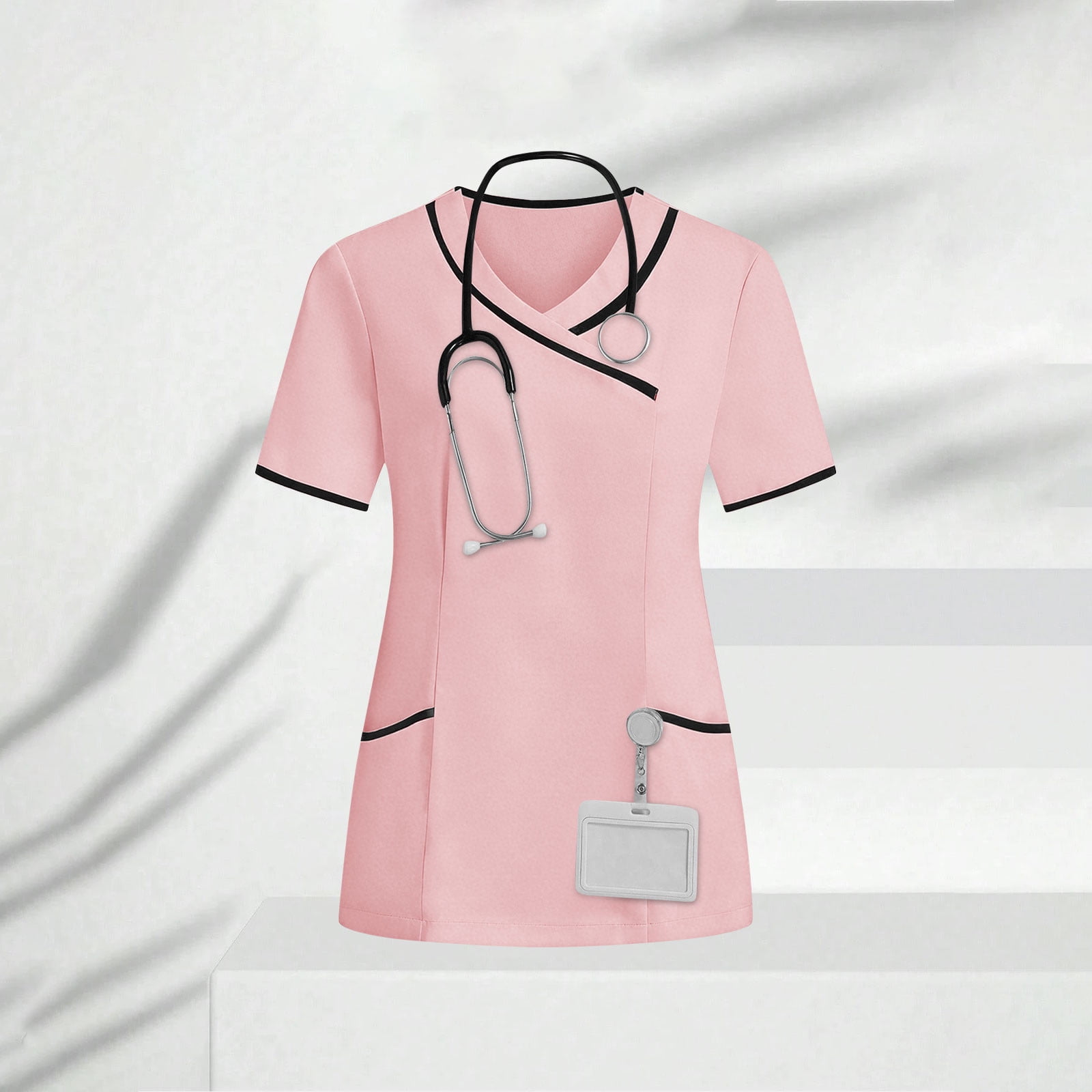 Ahabrexf Nurses Tunic, Professional and Comfortable V-Neck Clinical ...