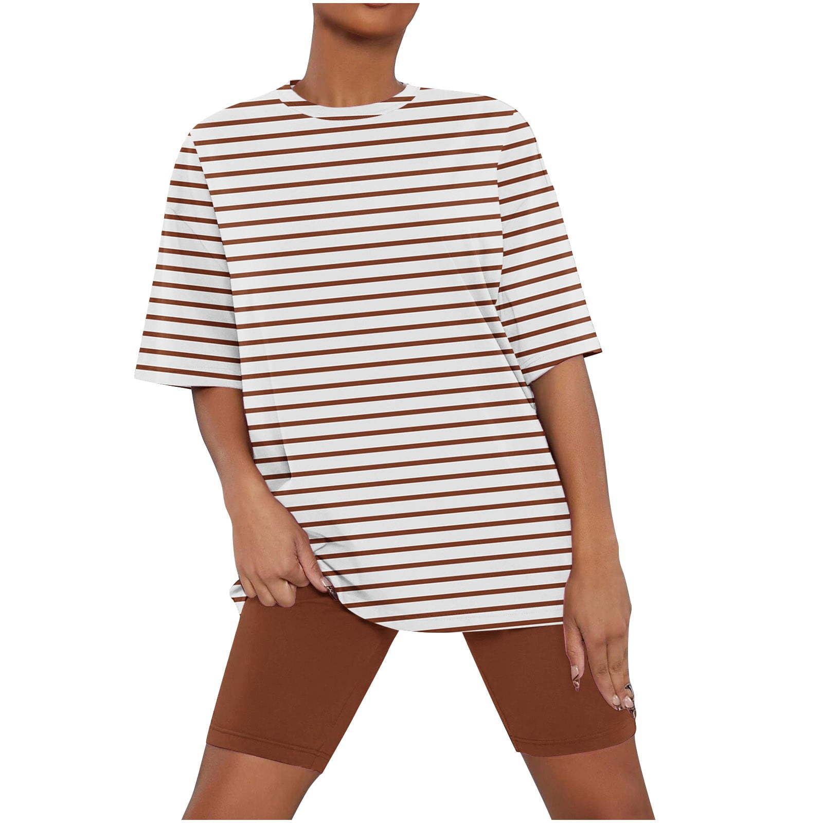 Ahabrexf Pajama Set for Women, Short Sleeve Lettuce Cut Top and Elastic ...