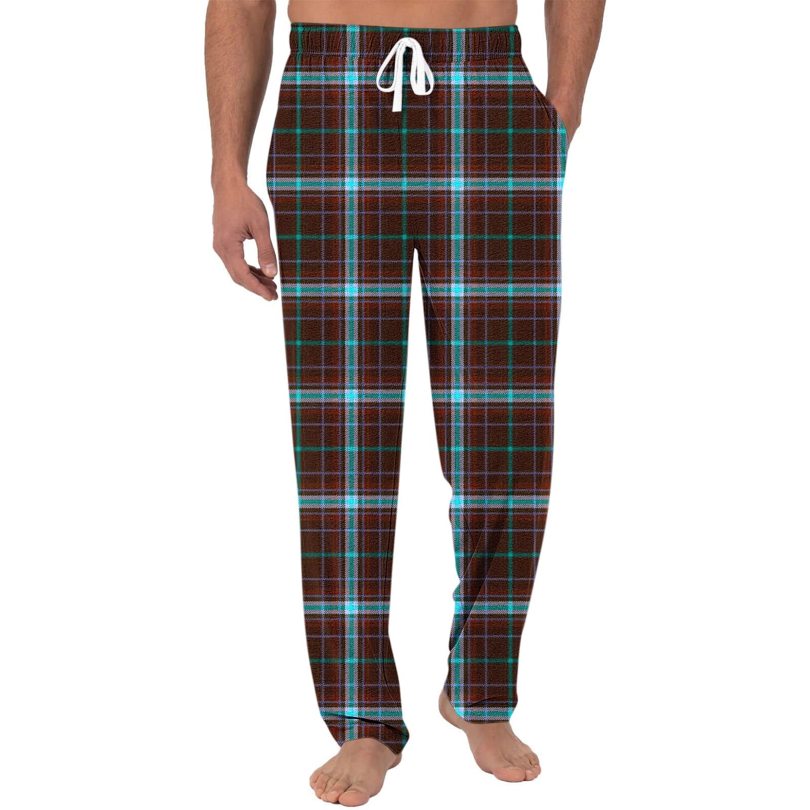 Ahabrexf Mens Elastic Waist Pants, Printing Full Length Casual Trousers ...