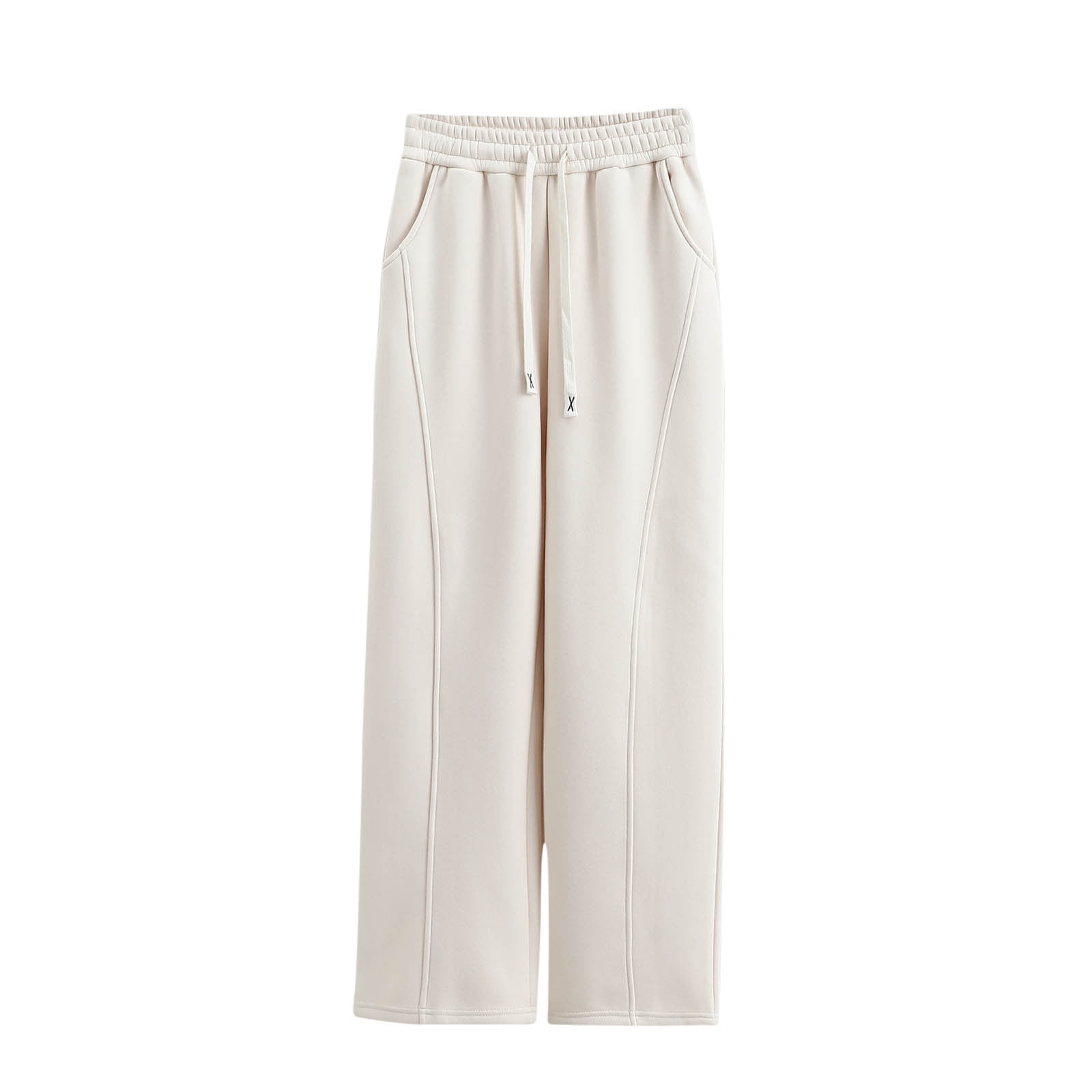 Ahabrexf Pants for Women Women Fallow Fashion Solid Color Elastic Waist ...