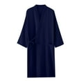 Ahabrexf Robe for Women, Long Sleeve Warm Polyester Bathrobe with Front ...