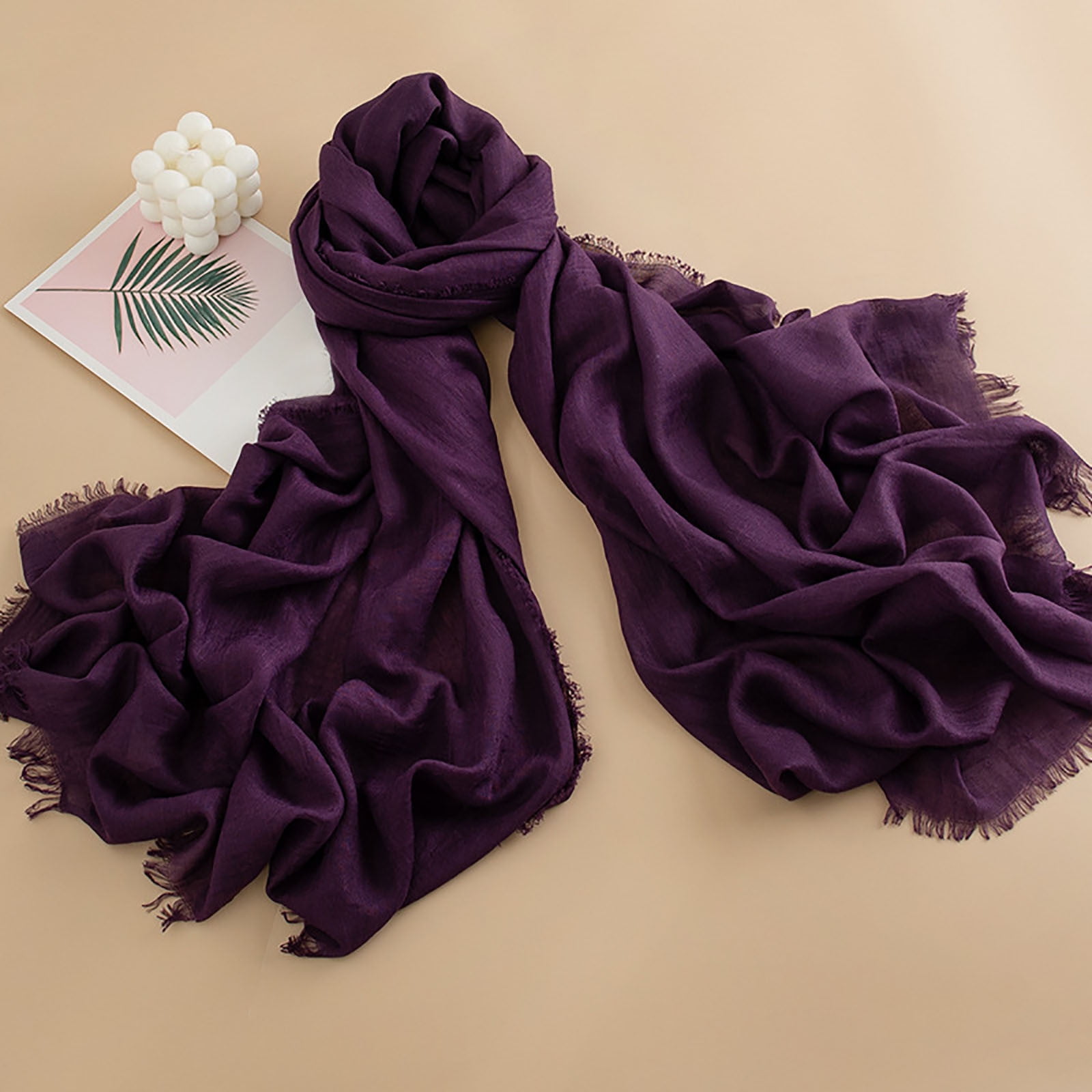 Ahabrexf Scarves for Women,Solid Color Lightweight Versatile Shawl for ...