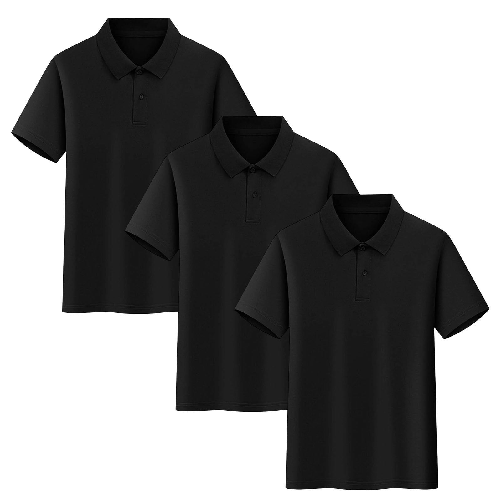 Ahabrexf School Uniform for Boys 3-Pack Short Sleeve Solid Color Tennis ...