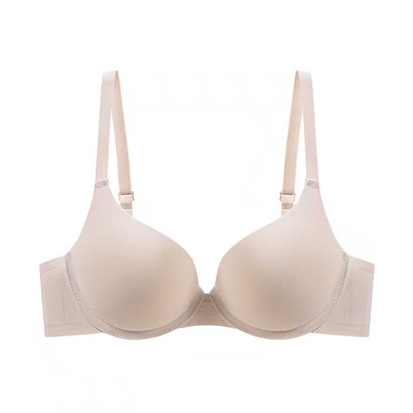 Ahabrexf Women's Seamless Bra Sag-Proof Thin Wireless with Rims for ...