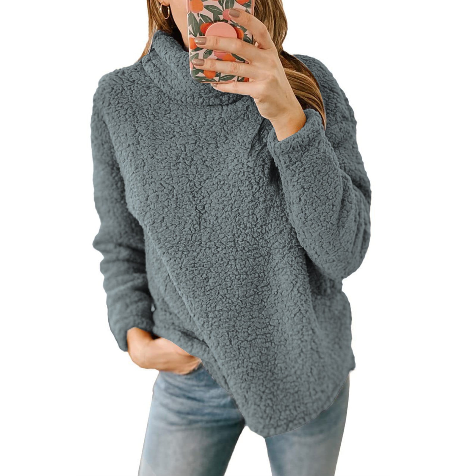 Ahabrexf Shirts for Women,Women Classic Hue Lapel Laid-Back Long Sleeve ...