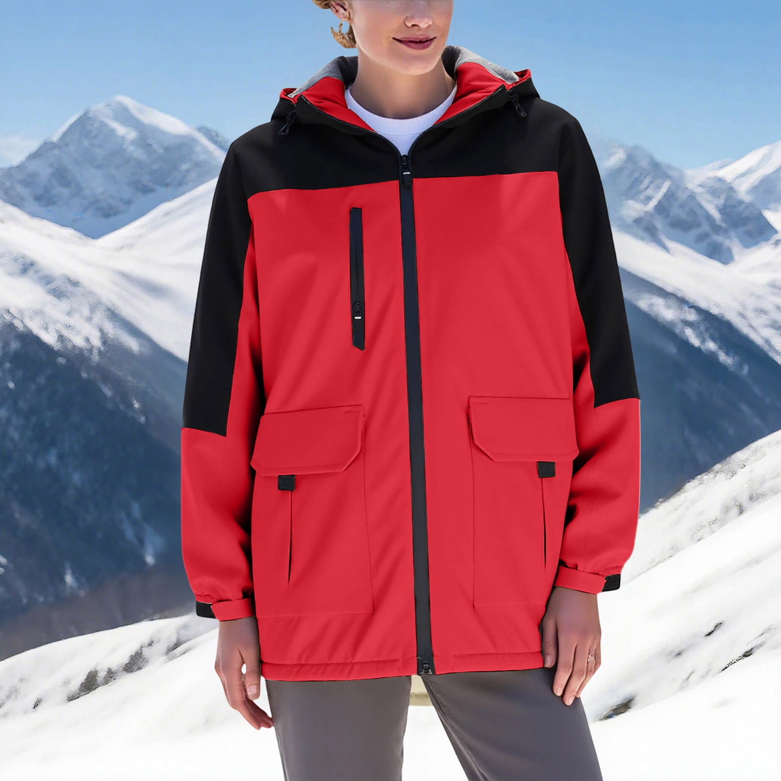 Ahabrexf Long Sweaters for Women, Warm Winter Snow Ski Jacket ...