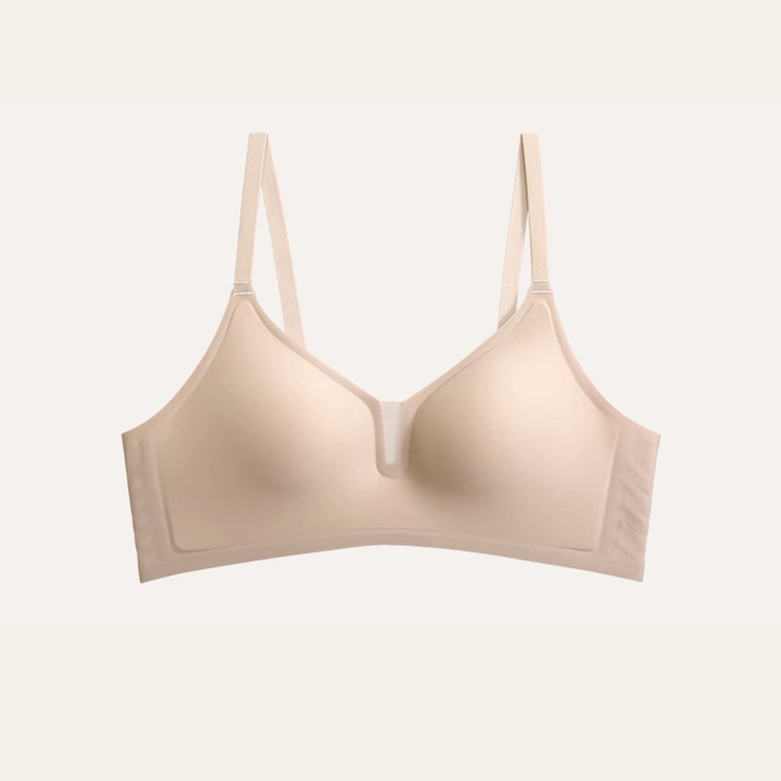 Ahabrexf Women's Sports Bras High Support Plus Size Wireless Fixed Cup ...
