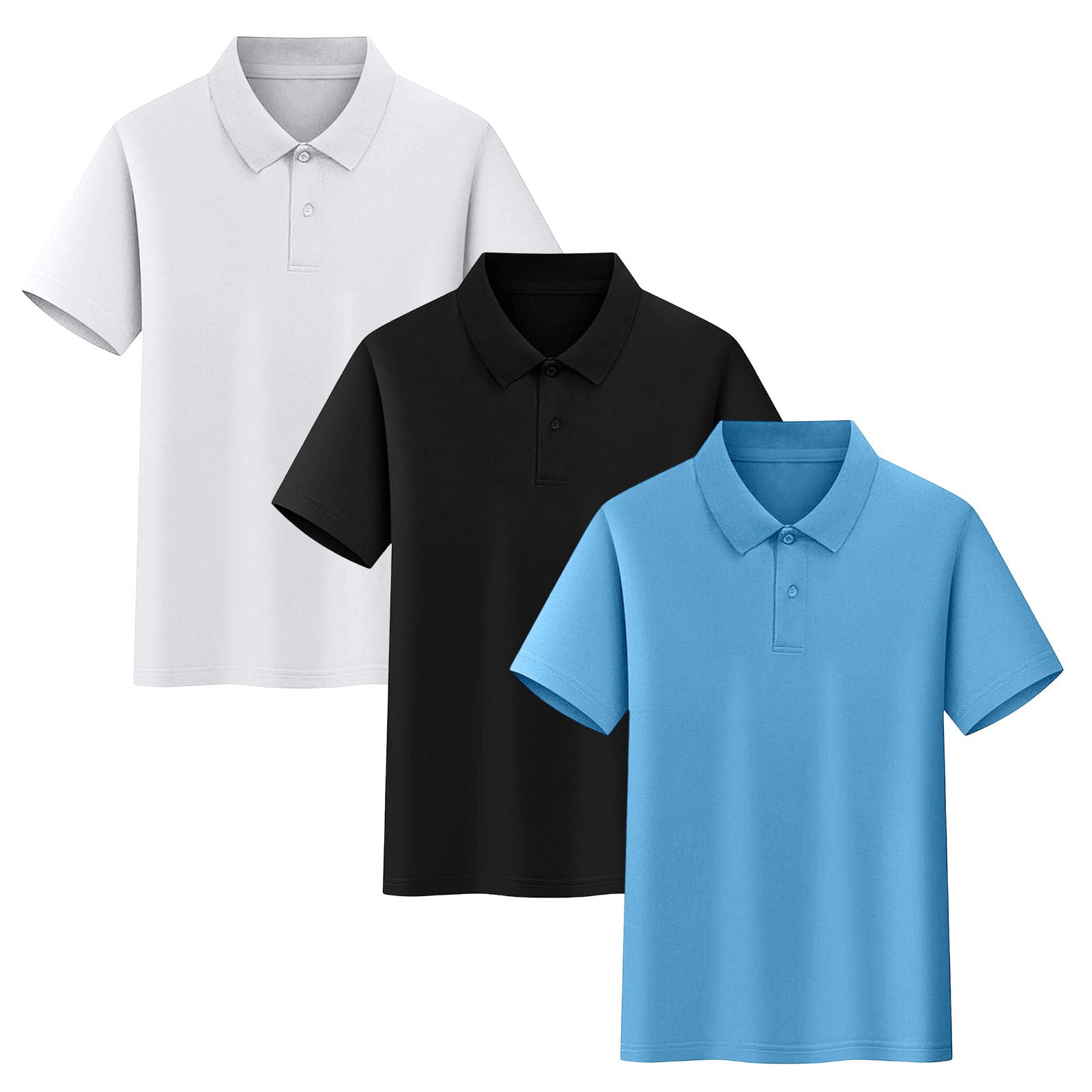 Ahabrexf Sports Collared Shirt 3-Pc Short Sleeve Shirt Set for Kids ...