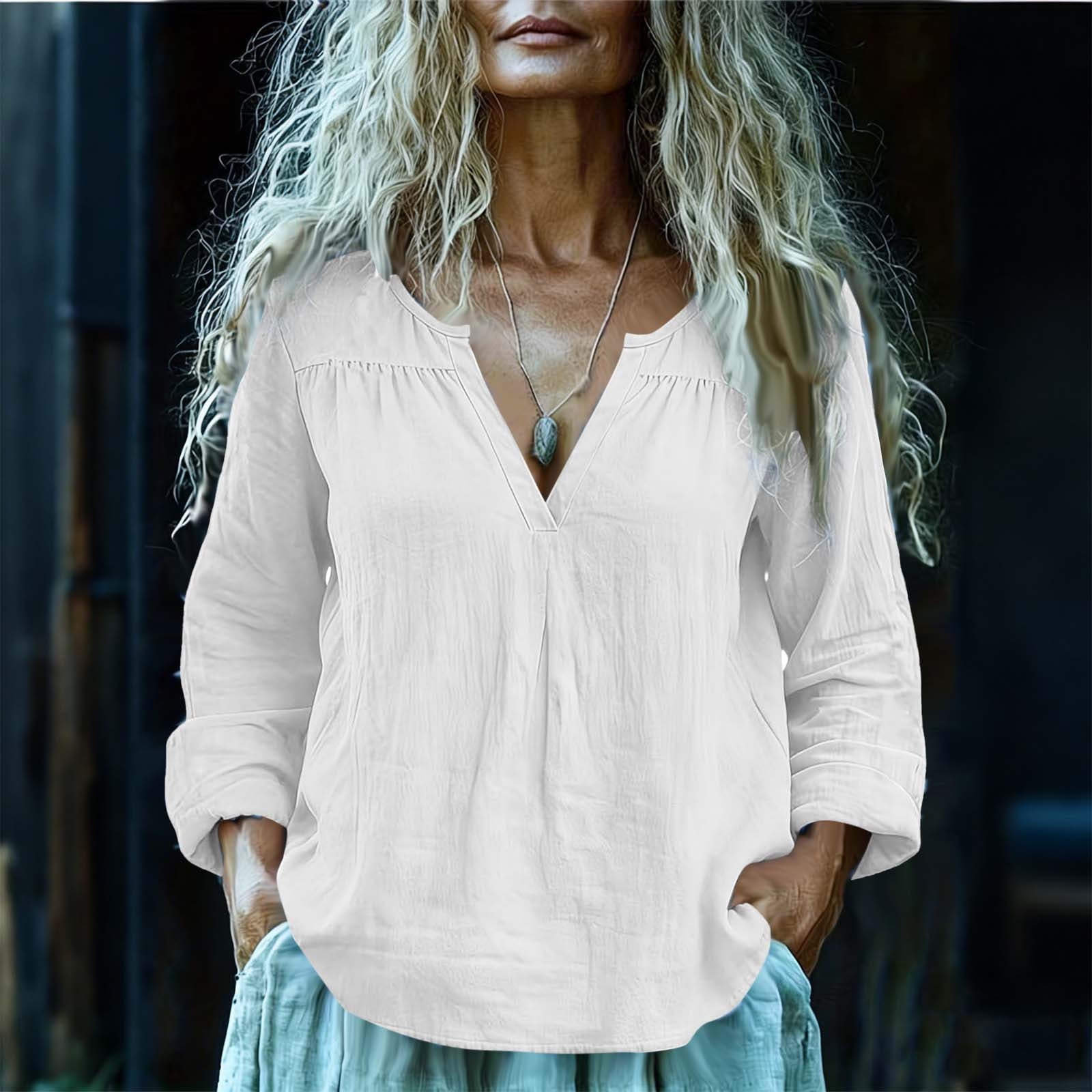 Ahabrexf Summer Fashion Women, Lightweight Top Featuring A Relaxed V ...