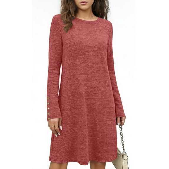 Ahabrexf Summer Nightgowns for Women, Printed Long Sleeve Round Neck ...