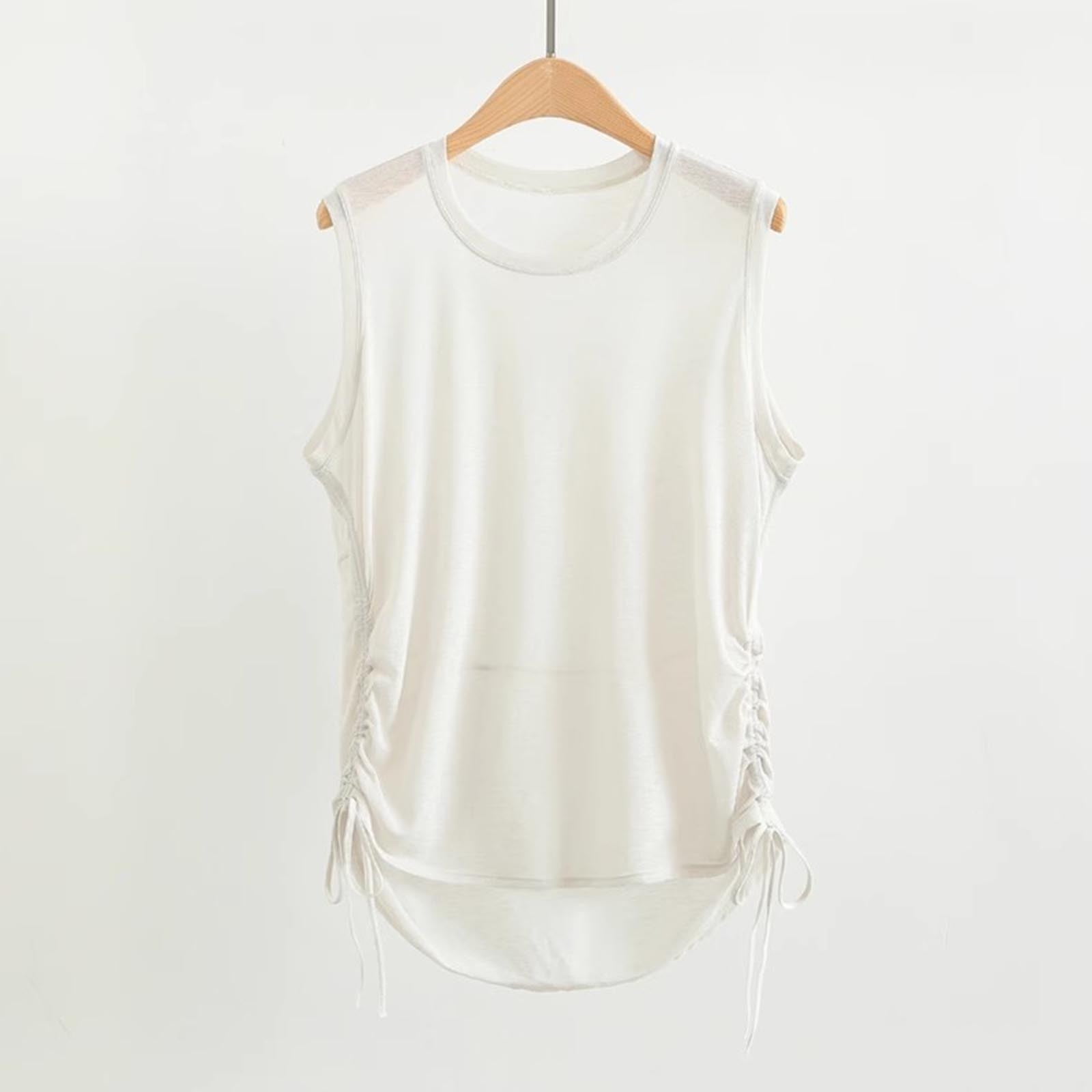 Ahabrexf Summer Shirts for Women, Lightweight Sleeveless Athletic Top ...