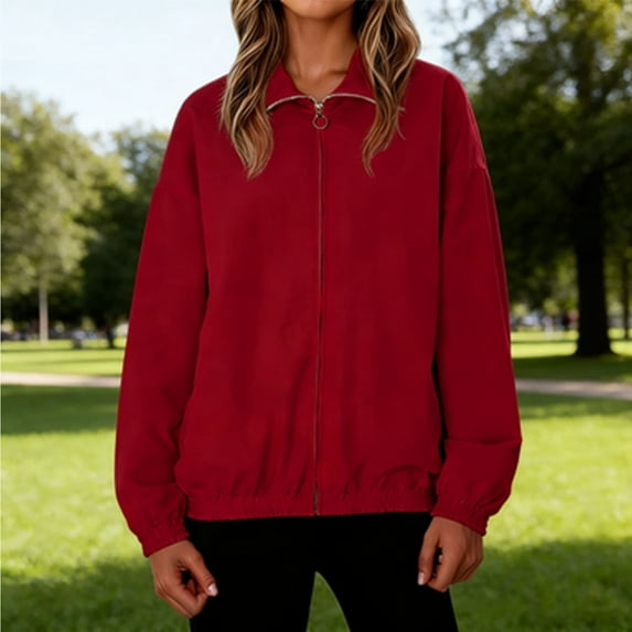 Ahabrexf Sun Protection Jacket, Womens Casual Outdoor High Neck Zip ...