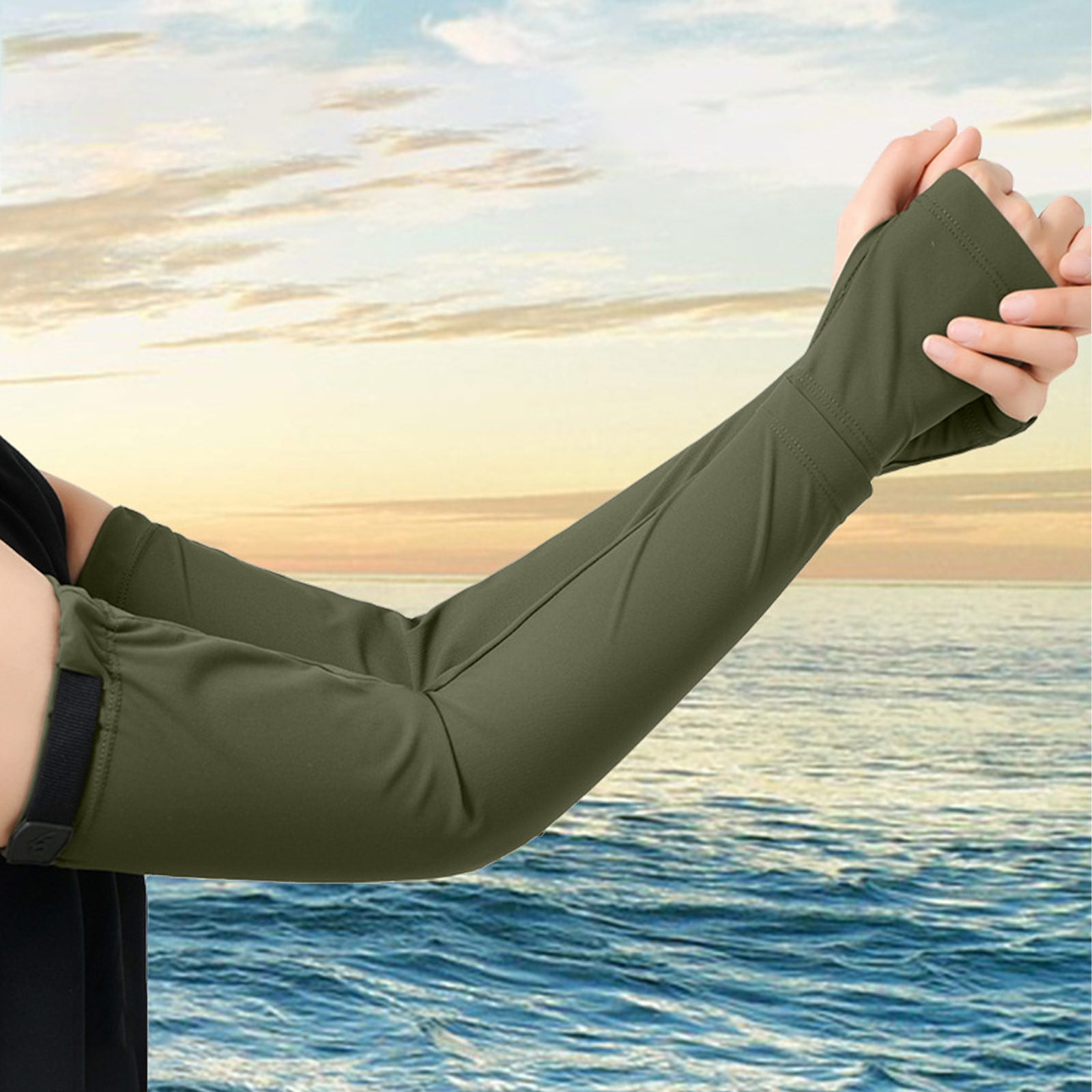 Ahabrexf Sun Protection Sleeves, Men's Cooling Arm Covers for Outdoor ...