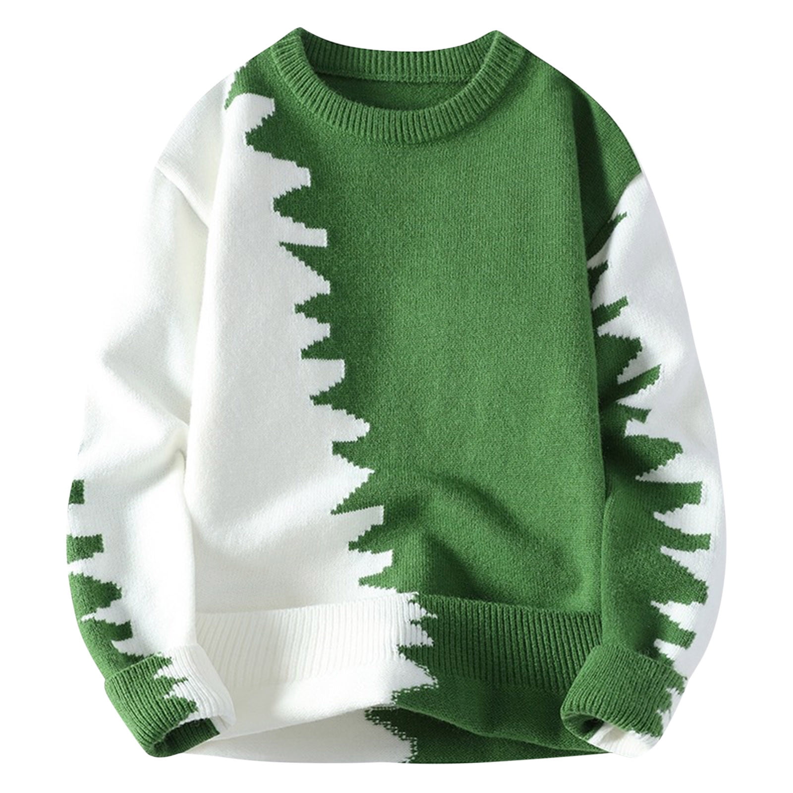 Ahabrexf Sweaters for Men Men Casual Fashion Color Match Warm Knit ...